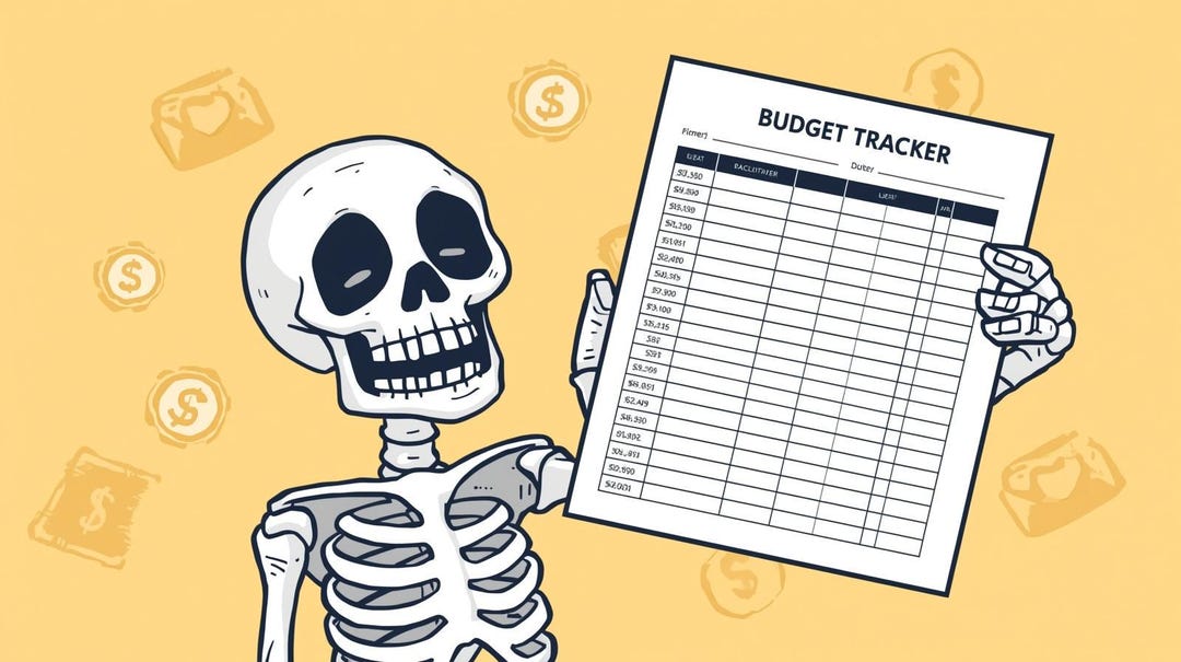 Skeleton Budget Tracker | Spooky Finance Planner | Halloween Budget ...