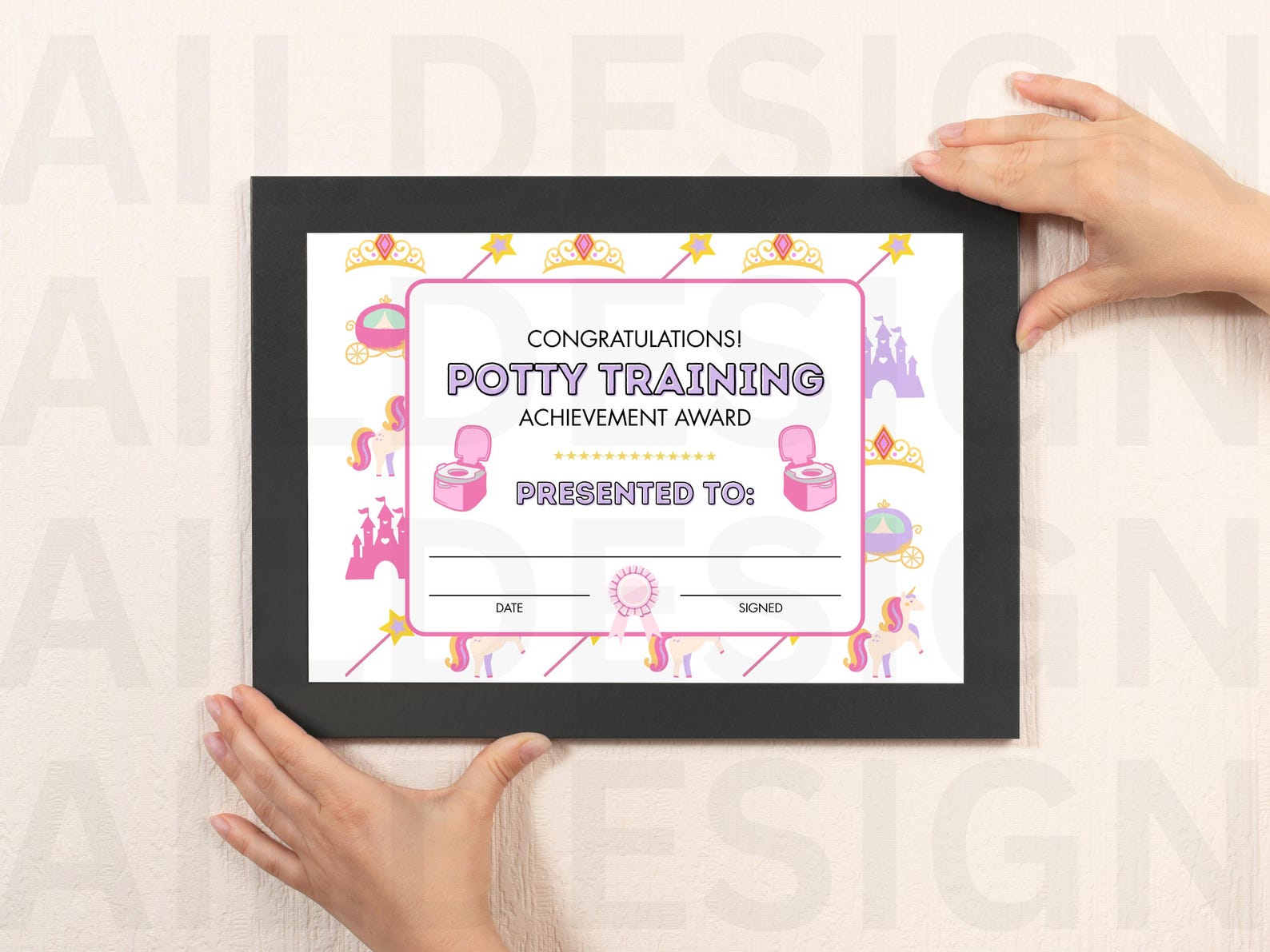 Princess Potty Training Certificate – Printable Potty Award for Girls ...