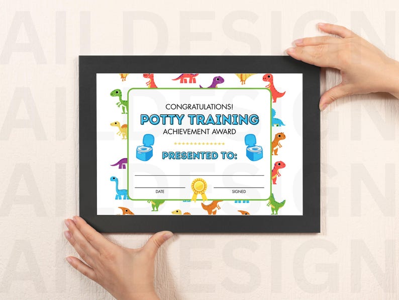 Dino Potty Training Certificate Award & Sticker or Checkmark Chart ...