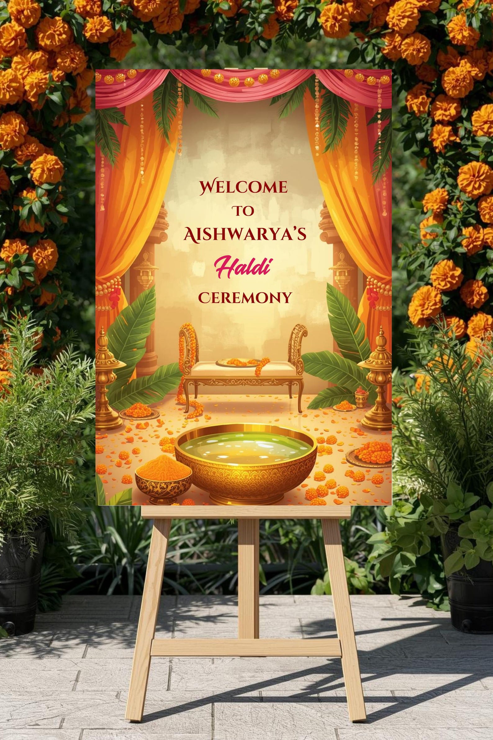 Haldi Ceremony Welcome Sign | South Indian Wedding Decor (digital ...