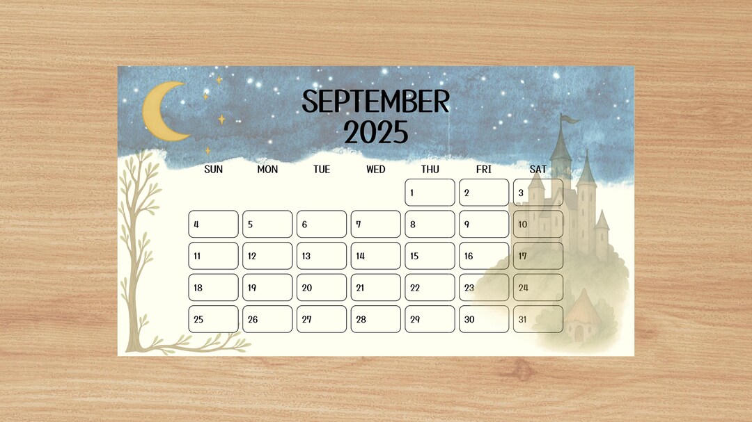 EDITABLE September 2025 Fantasy Calendar - Etsy