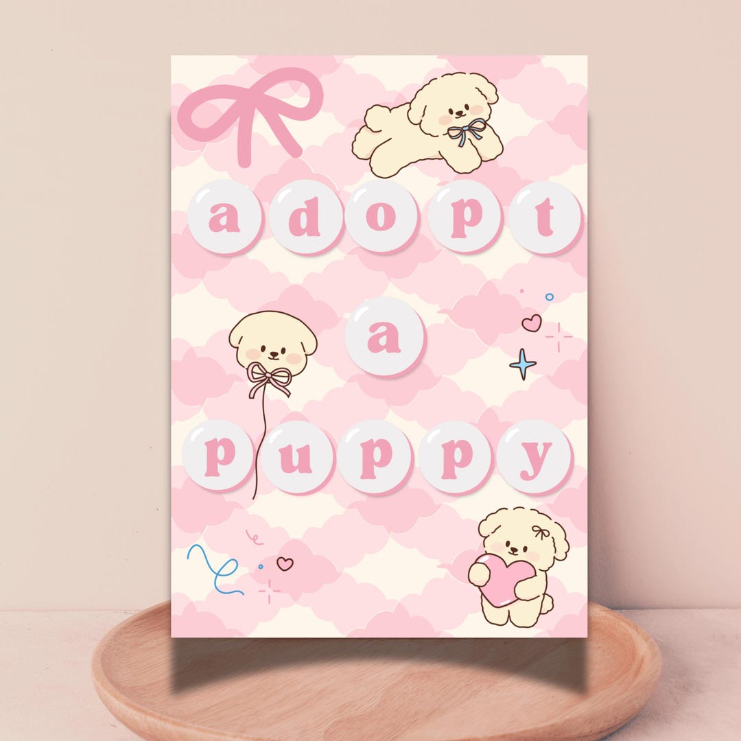 Adopt a Puppy Party Bundle: Printable Invitation, Certificate, Tags ...