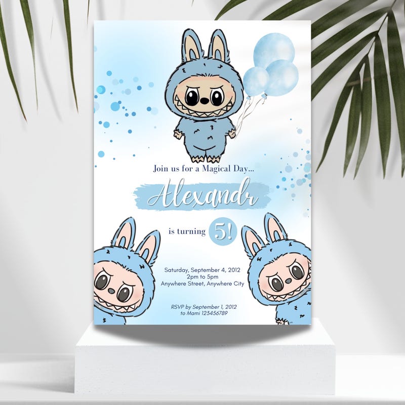 Blue Labubu - Etsy