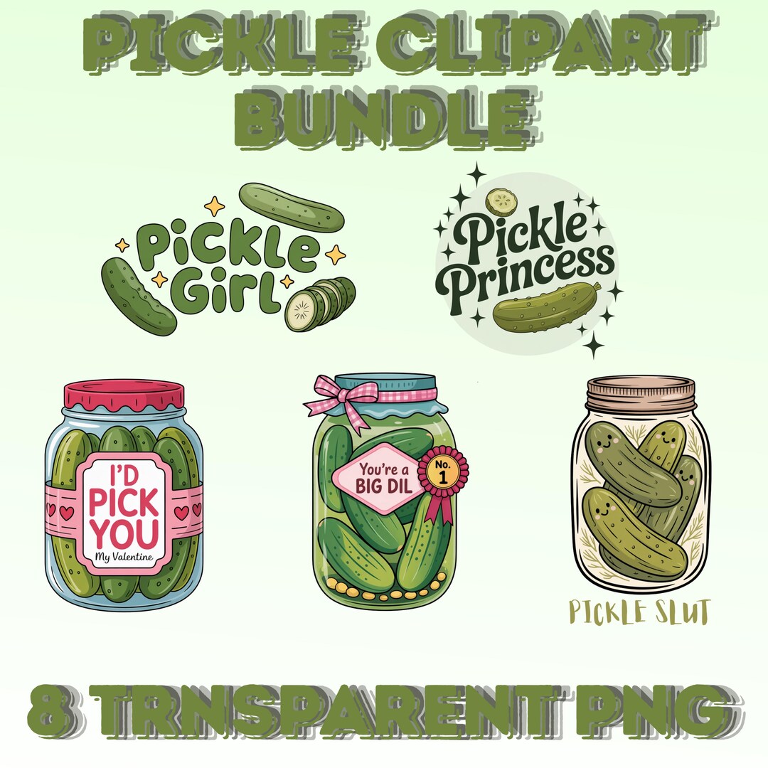 Pickle Clipart Bundle, Transparent PNG Images (digital Download - Etsy ...