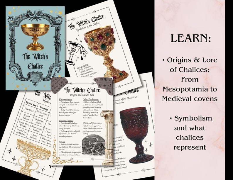 The Witch’s Chalice Grimoire | Digital Printable | Sacred Vessel, Lunar Magic, Water Rituals ...