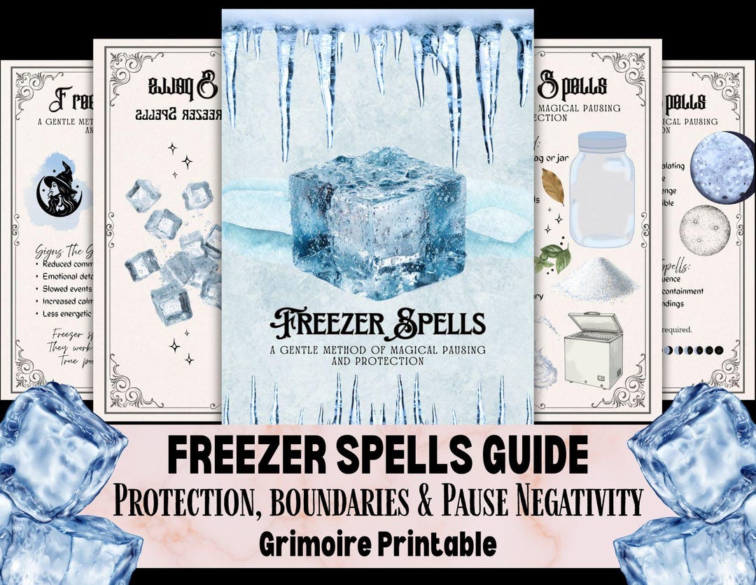 Freezer Spells Printable | Pause Negative Energy Ritual | Protection ...