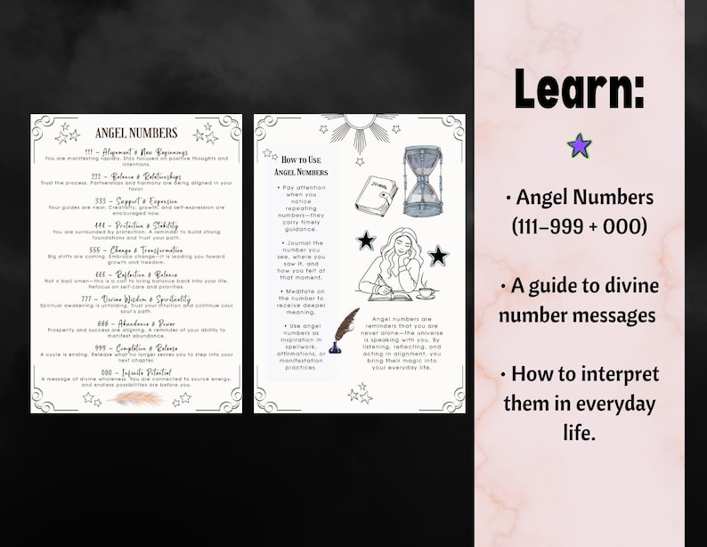 Magical & Angel Numbers Printable | Witchcraft Numerology Meanings and ...