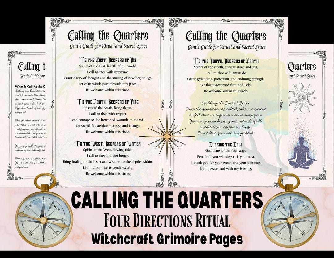 Calling the Quarters Printable | Witchcraft Ritual Guide | Beginner ...