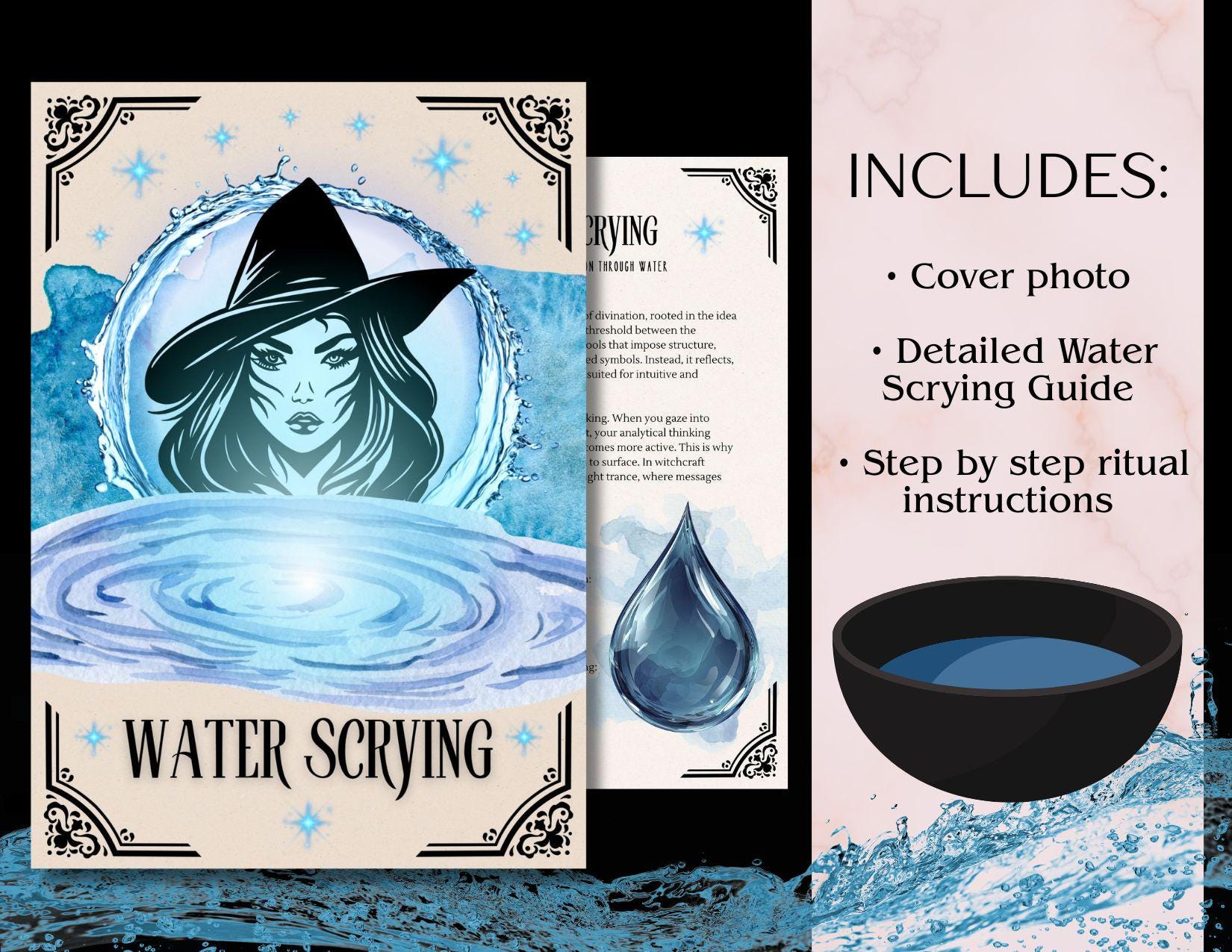 Water Scrying Guide Printable, Water Divination Grimoire Pages ...