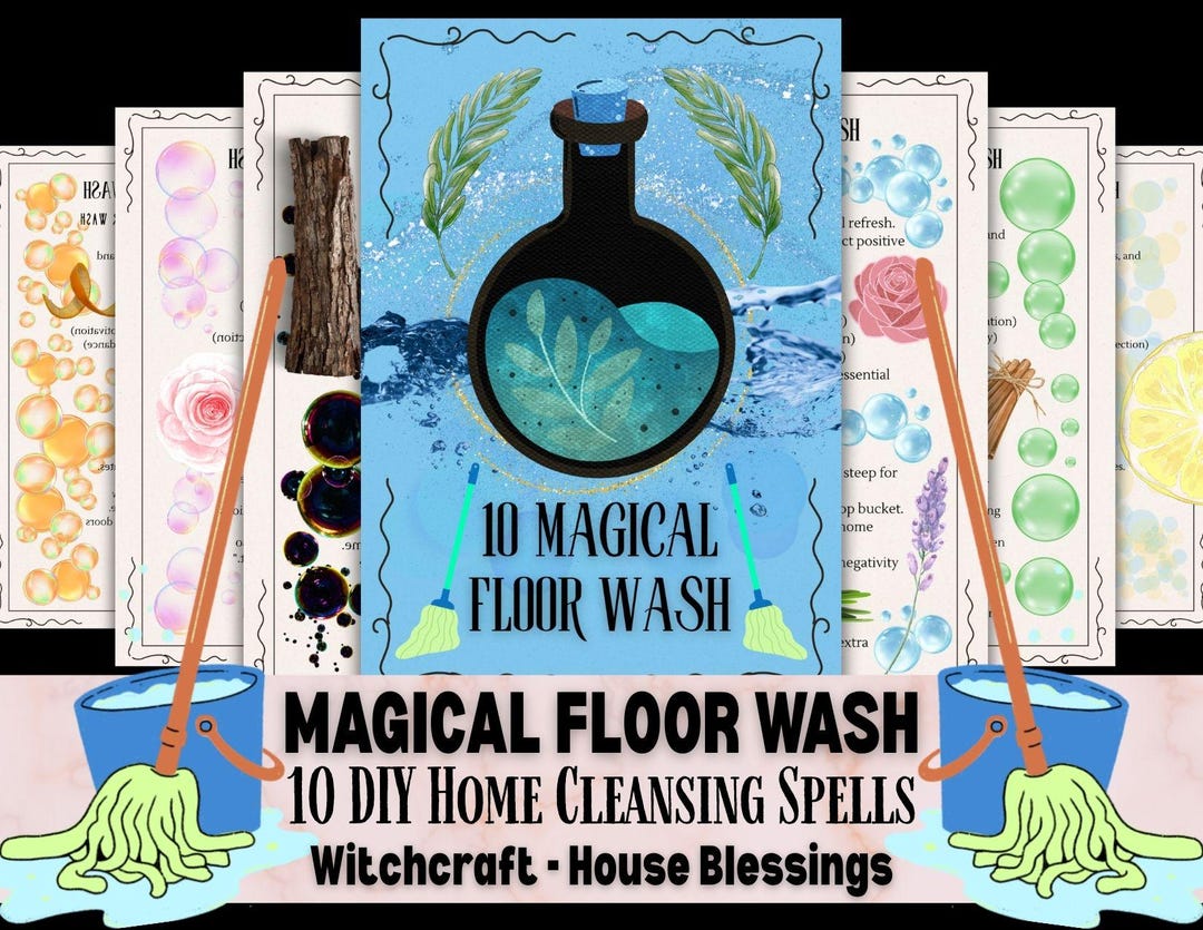 Magical Floor Wash Recipes Printable, 10 DIY Home Cleansing & Blessing ...