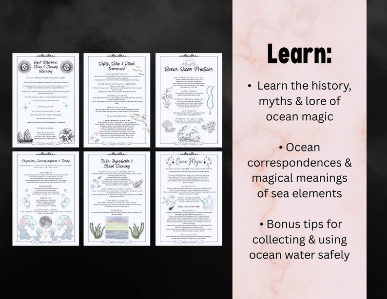 Ocean Magic Witchcraft Printable Guide | 10 Ocean Spells, History ...