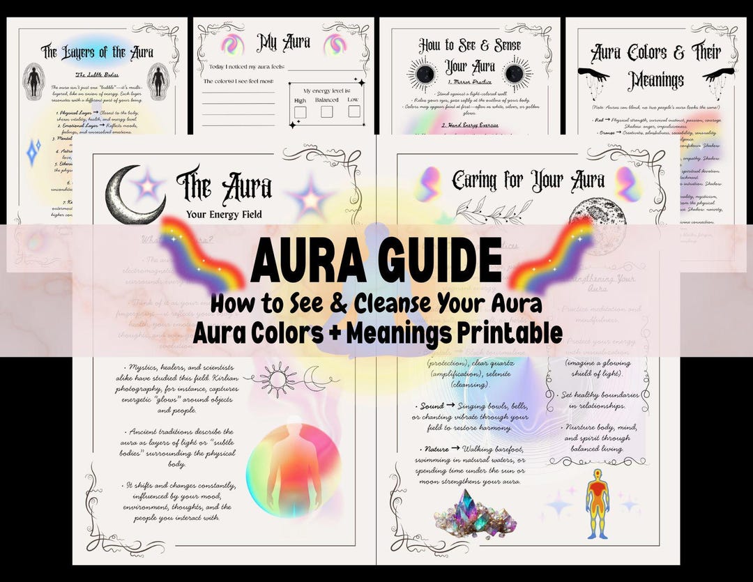 Aura Guide Printable | 6 Page Digital Download With Aura Colors ...