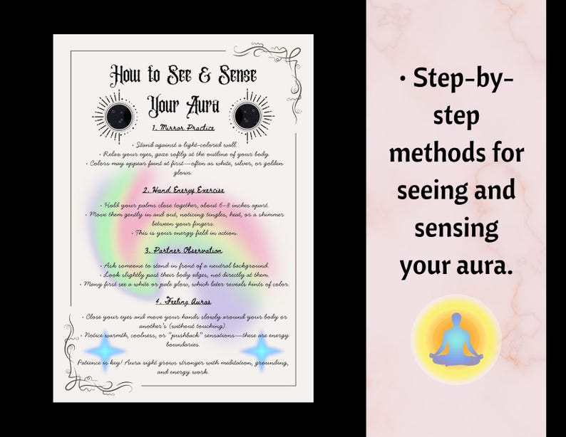 Aura Guide Printable | 6 Page Digital Download With Aura Colors ...
