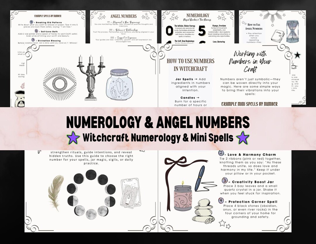 Magical & Angel Numbers Printable | Witchcraft Numerology Meanings and ...