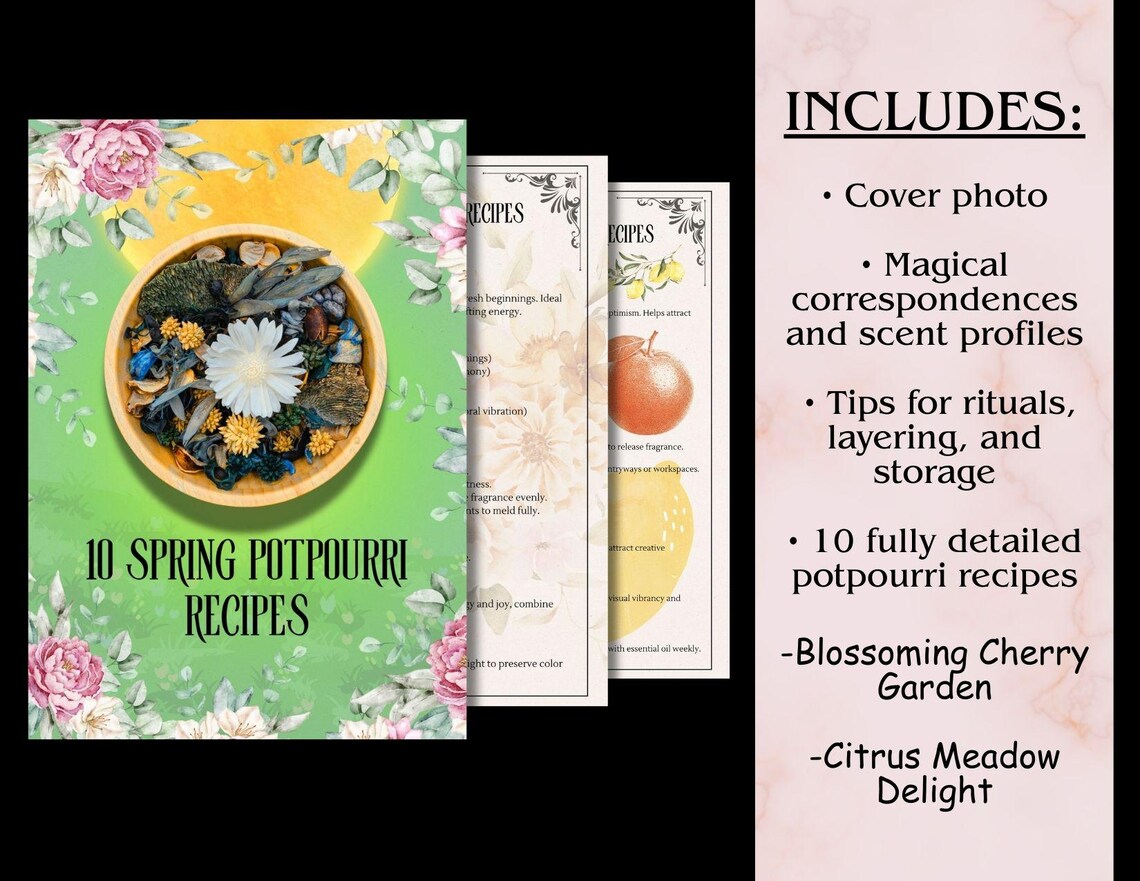 Spring Potpourri Recipes Printable, 10 Magical DIY Potpourri Blends ...