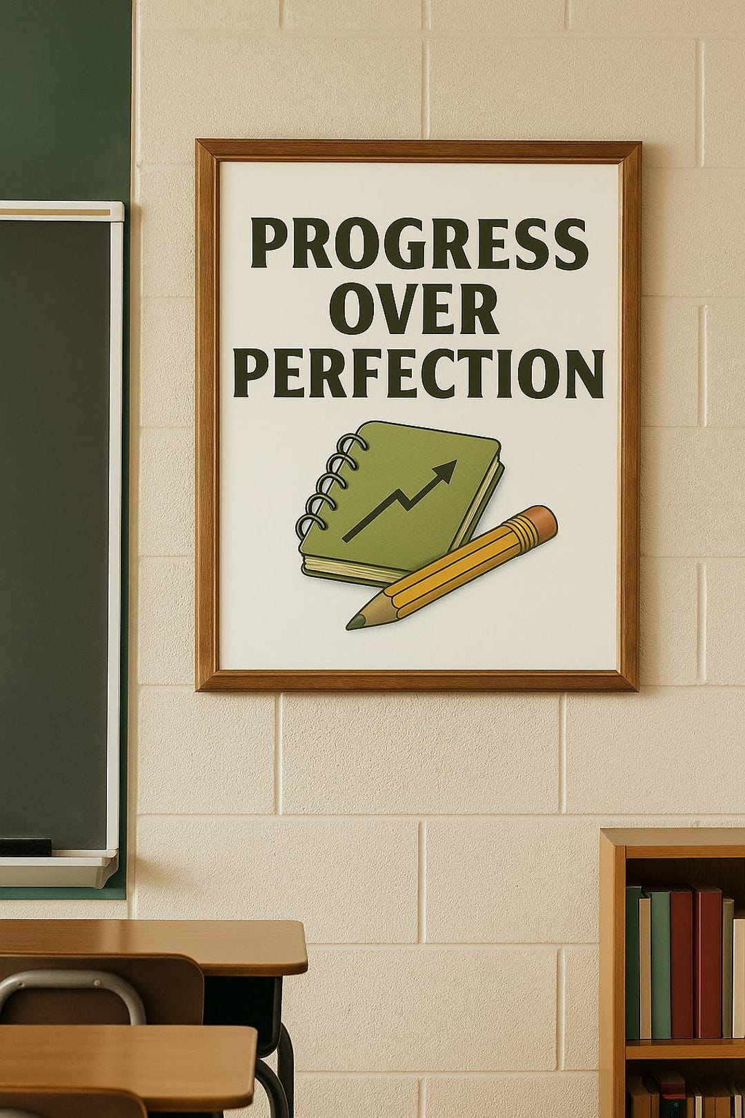 Progress Over Perfection | 8x10 Classroom Wall Art | Motivational ...