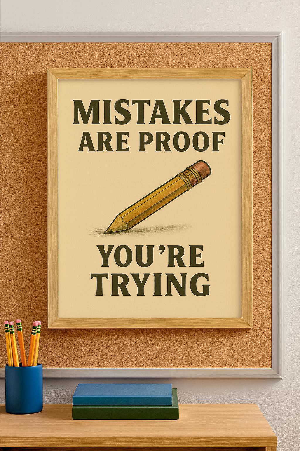 Mistakes Are Proof You’re Trying Poster | 8x10 Classroom Wall Art ...