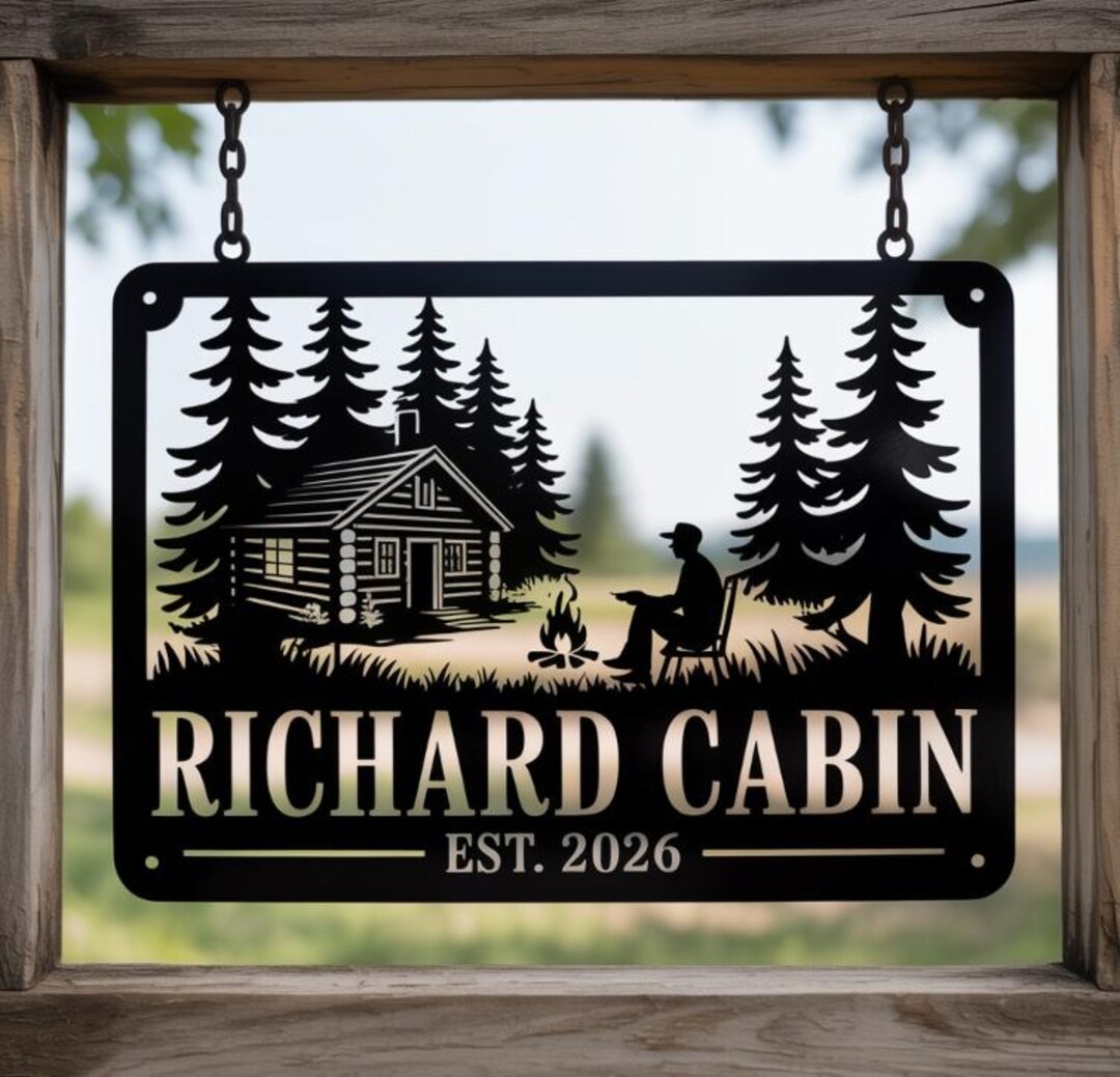 Personalized Metal Campfire Sign | Custom Camping Gifts | Cabin Decor ...