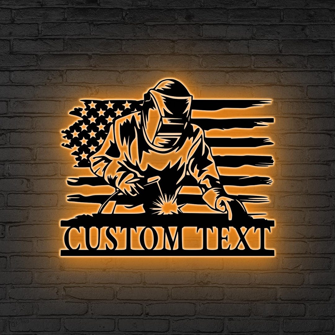 Personalized Fireman Metal Sign Led,fireman Wall Decor,firefighter Art ...