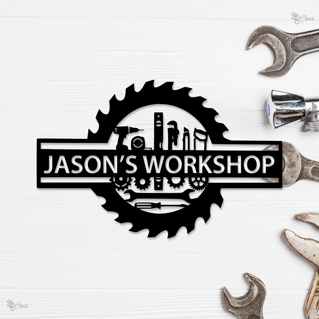 Personalized Metal Workshop Sign Custom Workshop Decor With Name ...