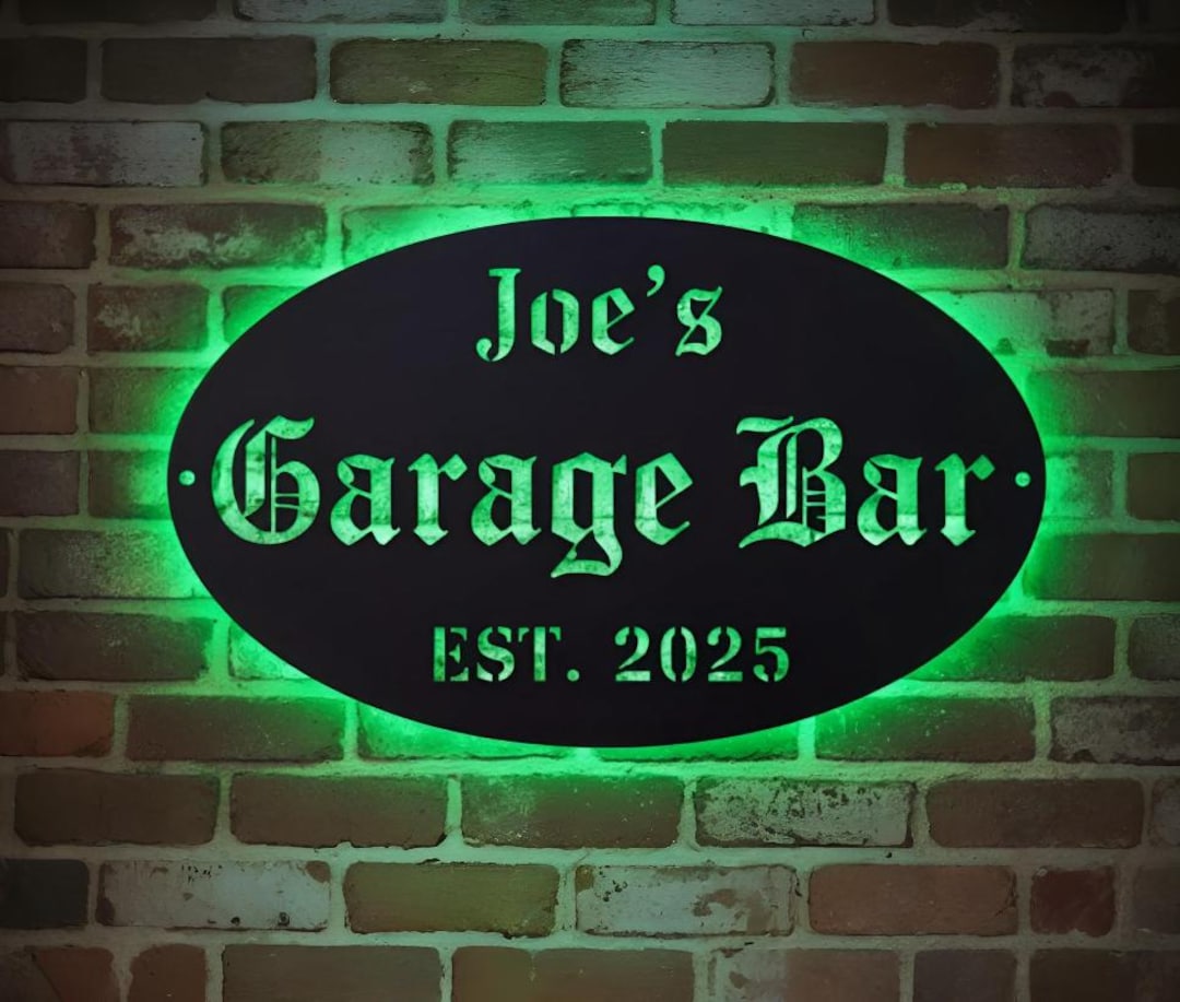 Custom Metal Workshop Sign LED Lights, Dad Gift,garage Sign ...