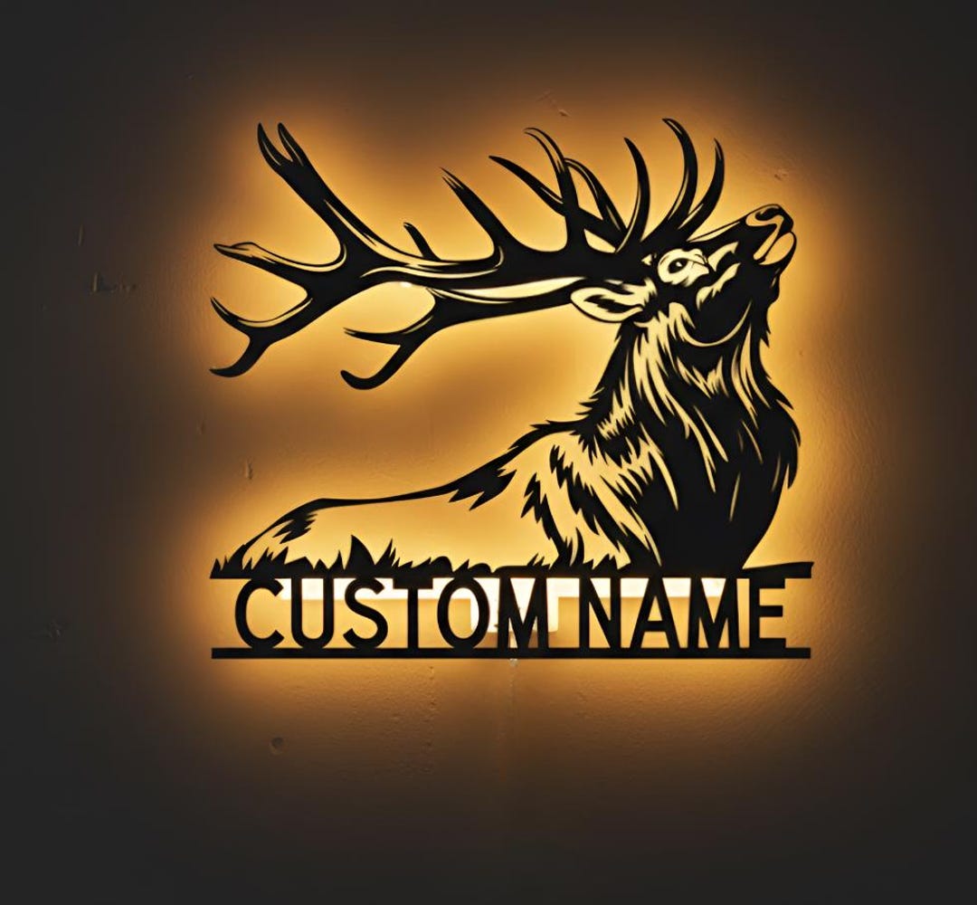Custom Deer Hunting Metal Sign LED Lights, Deer Hunting Signs, Deer ...
