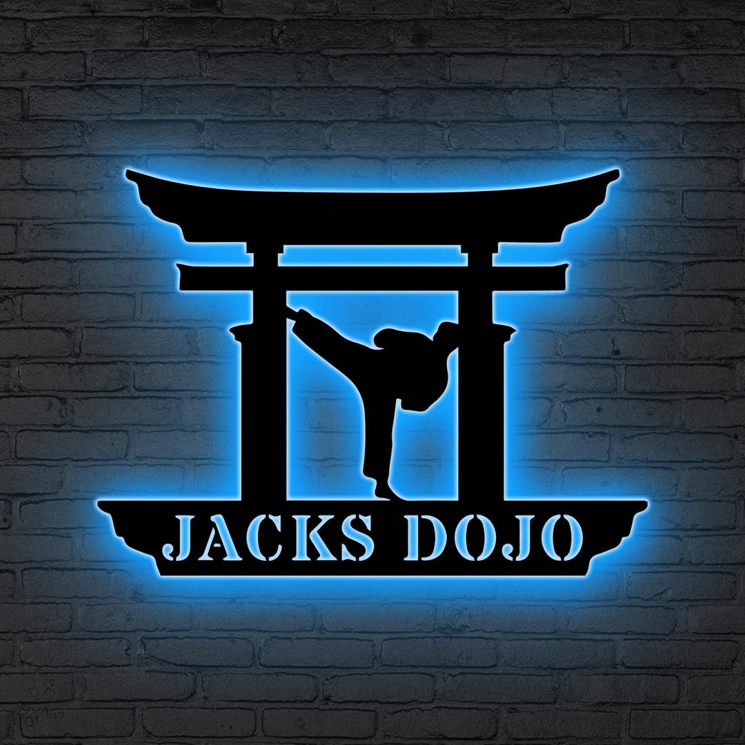 Custom Dojo LED Sign – Personalized Martial Arts Wall Decor Karate ...