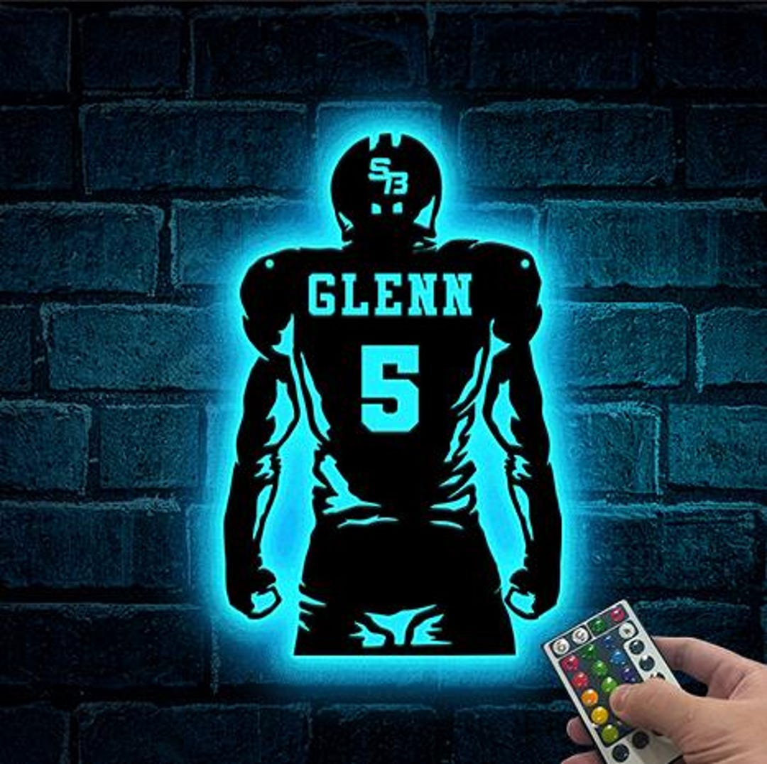 Personalized American Football Metal Led Light, Football Sign,custom ...