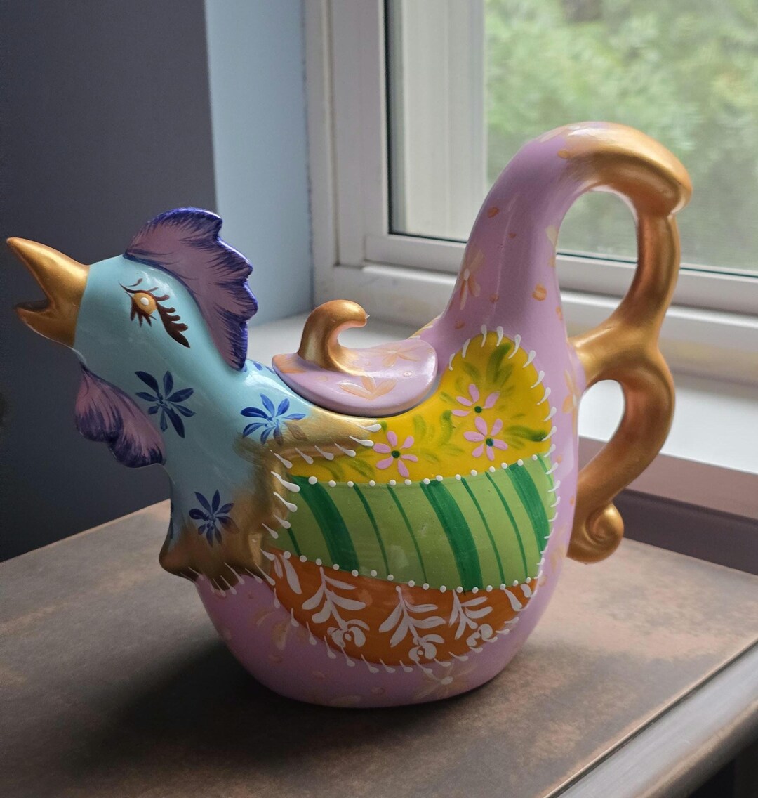Patchwork Hen Tea Pot - Etsy
