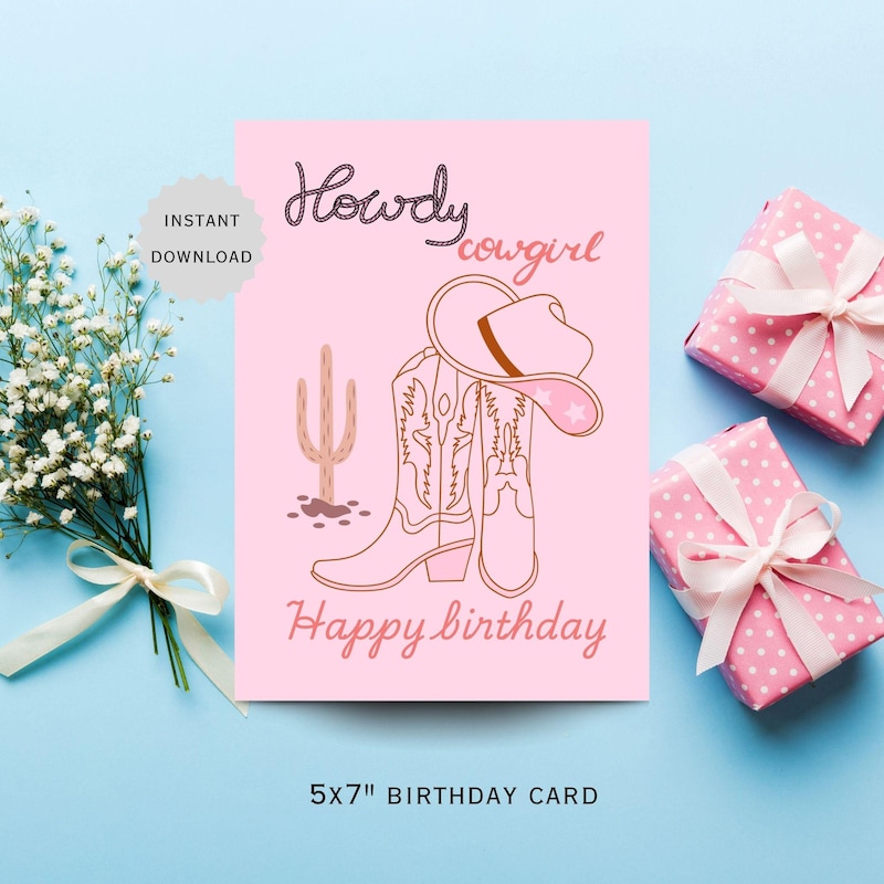 Cactus Birthday Card - Etsy
