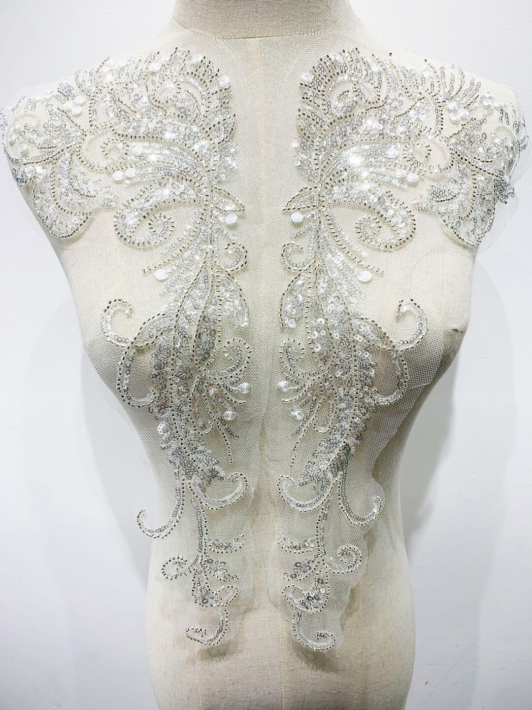 Sequin Cording Flower Lace Embroidery Evening Dress Decoration - Etsy