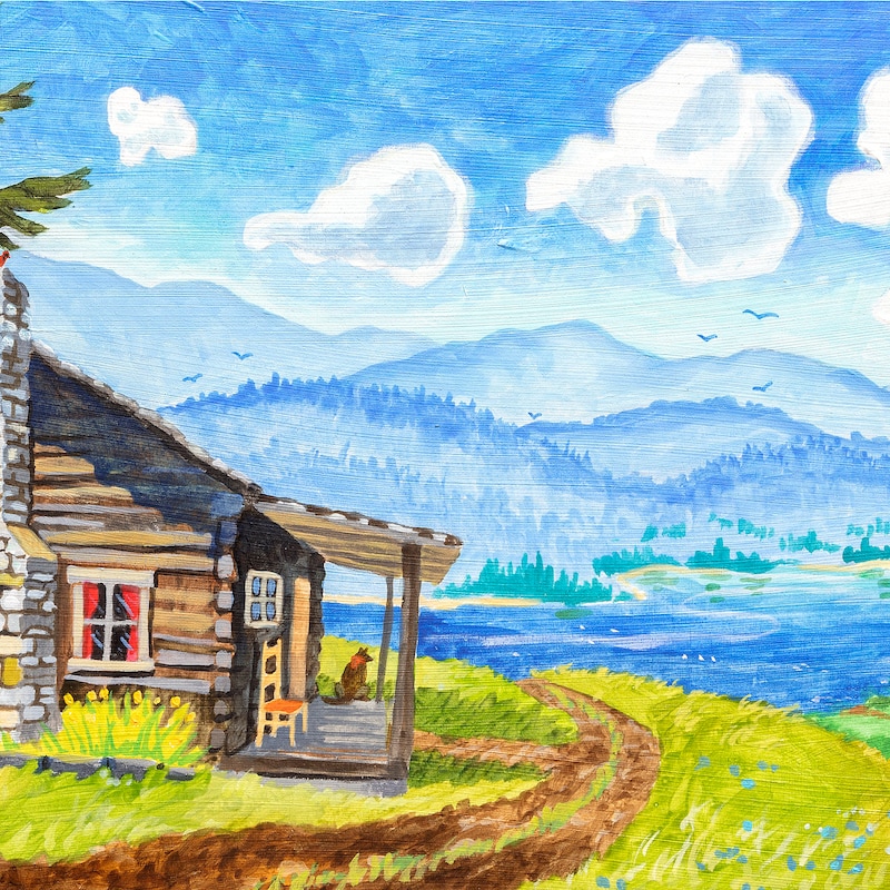 Cabin Painting - Etsy