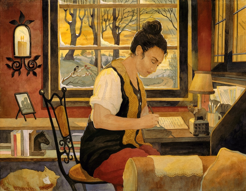 Femme écrivain, écrivain au bureau, écriture, rédaction dun journal ...