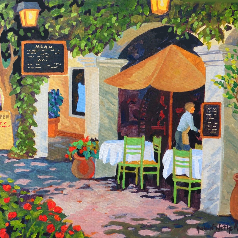 Cafe Painting - Etsy