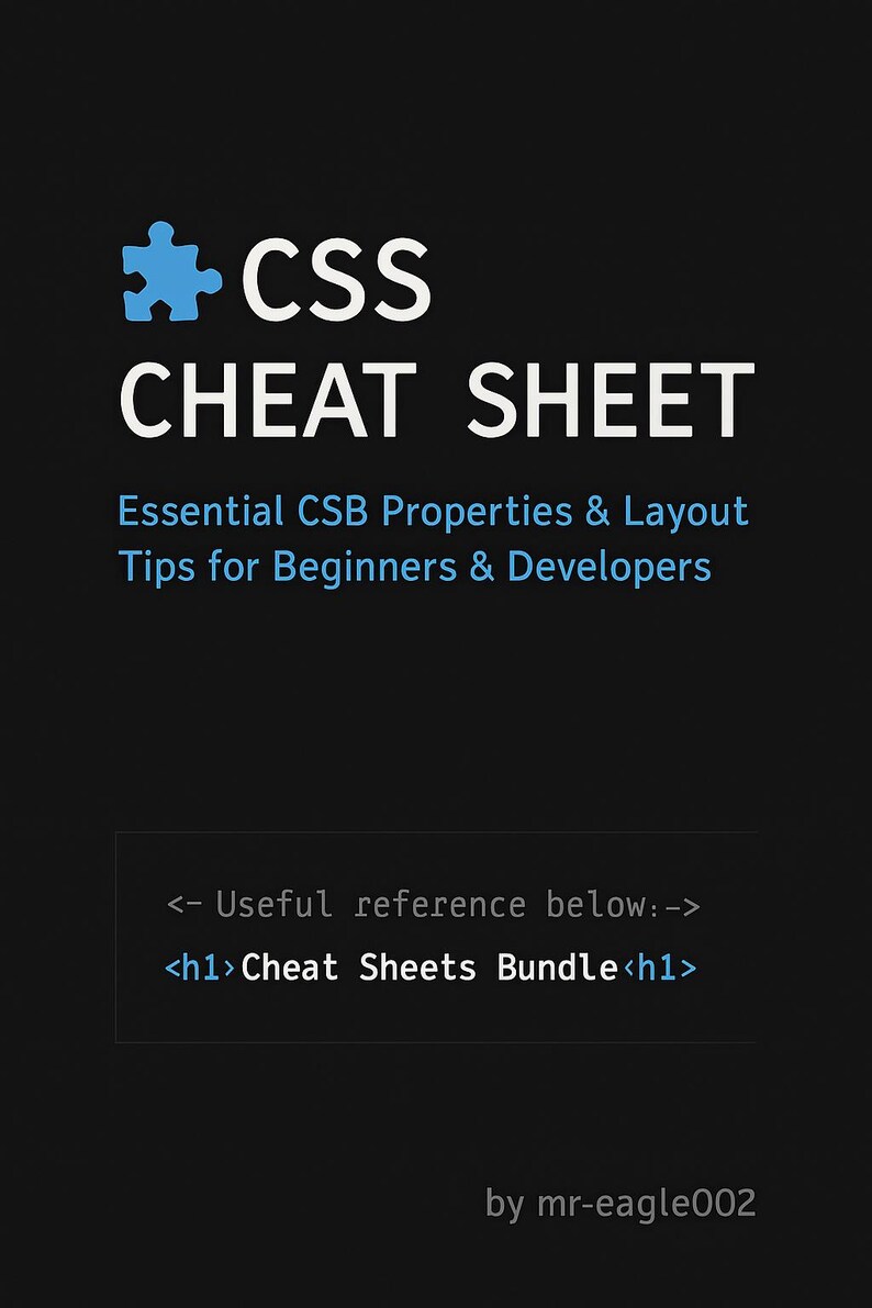 CSS Cheat Sheet PDF – Developer Quick Reference for Beginners | Printable Dark Mode Coding Guide ...