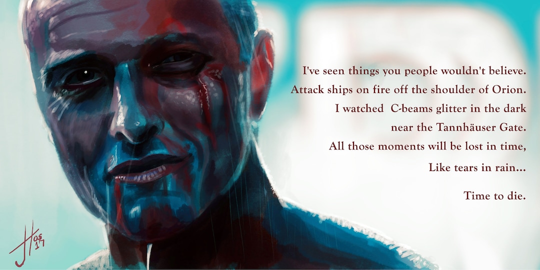 Blade Runner Tears in Rain Print (with Speech) - Etsy