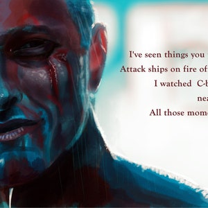 Buy Blade Runner Tears in Rain Print (with Speech) Online in India - Etsy
