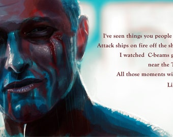 Blade Runner Tears in Rain Art - Etsy