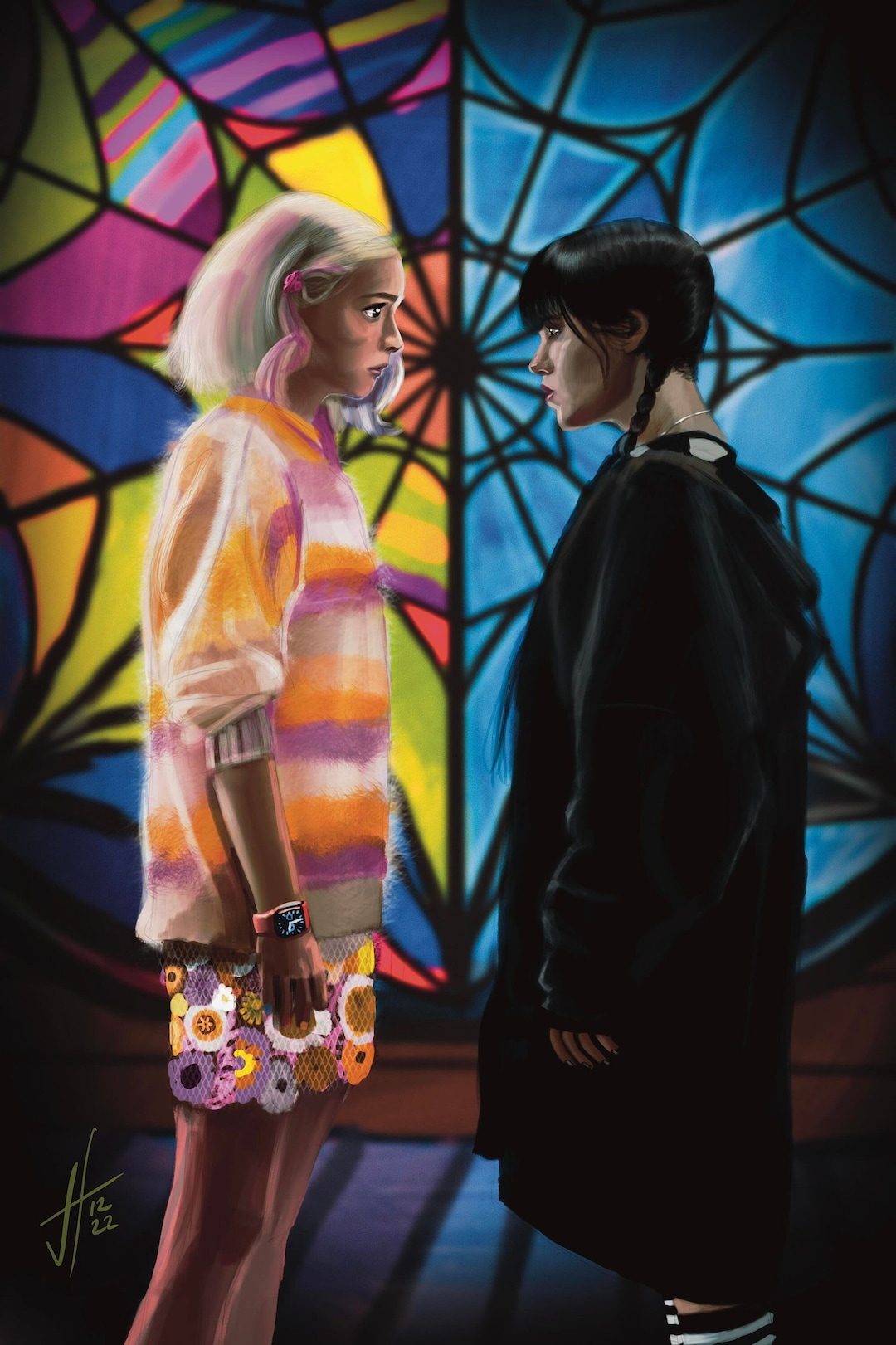 Wednesday Addams and Enid Sinclair Art Print - Etsy