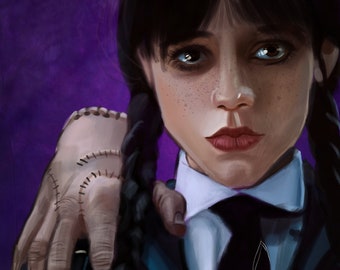 Wednesday Addams and Thing Png - Etsy