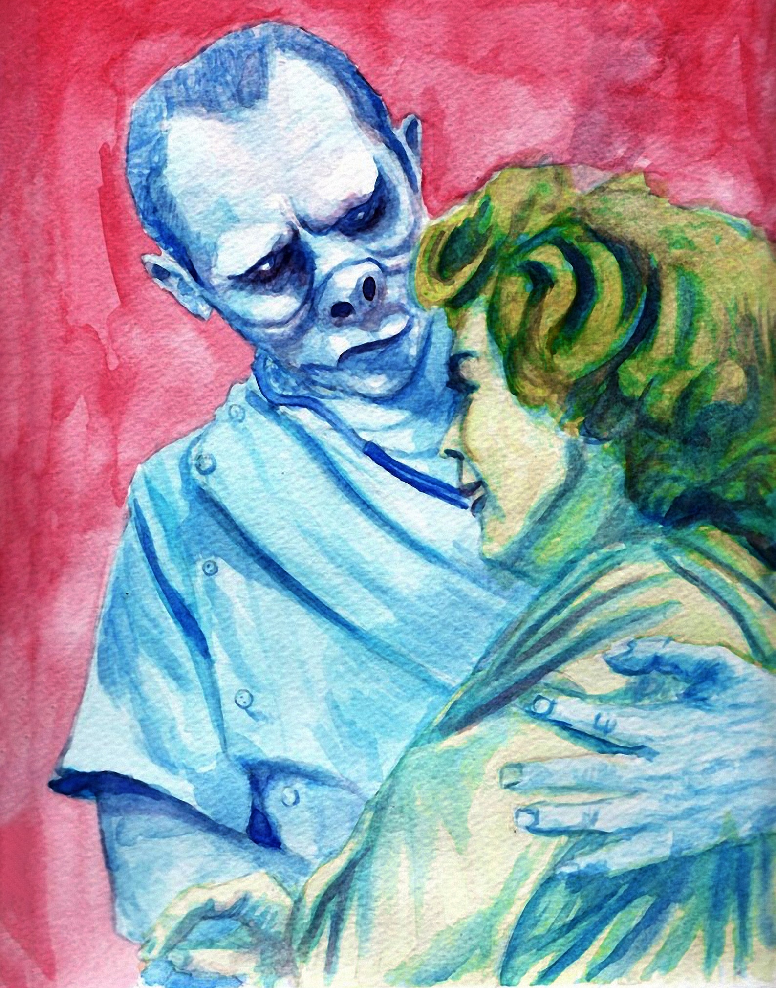 Twilight Zone Eye of the Beholder Watercolor Art Print | Etsy