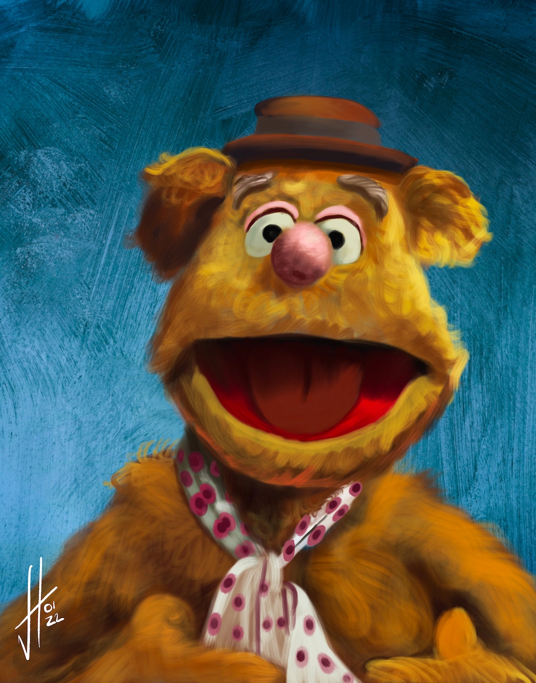Fozzie Bear Portrait Print the Muppets - Etsy