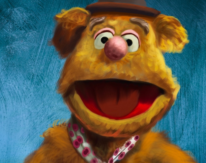 Fozzie Bear Portrait Print the Muppets - Etsy