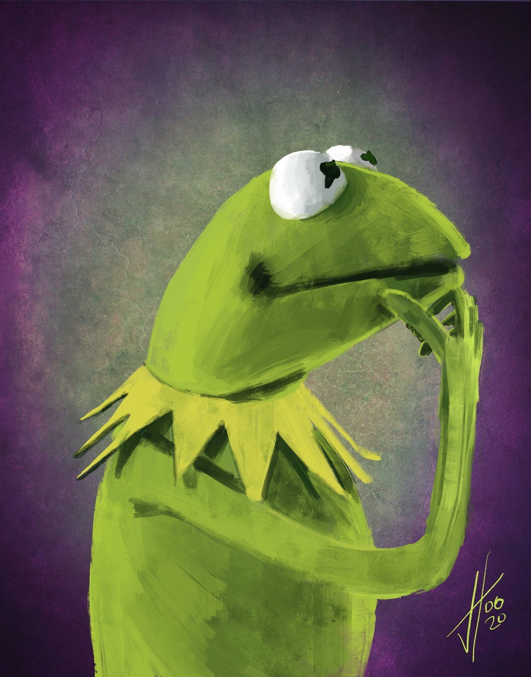 Kermit T Frog Portrait Print the Muppets - Etsy