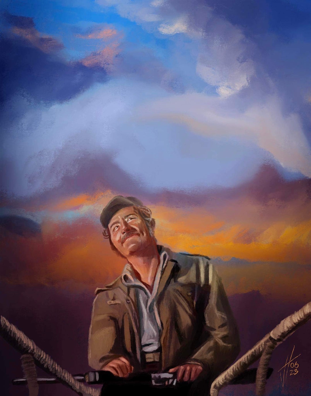 Jaws Quint Portrait Print - Etsy