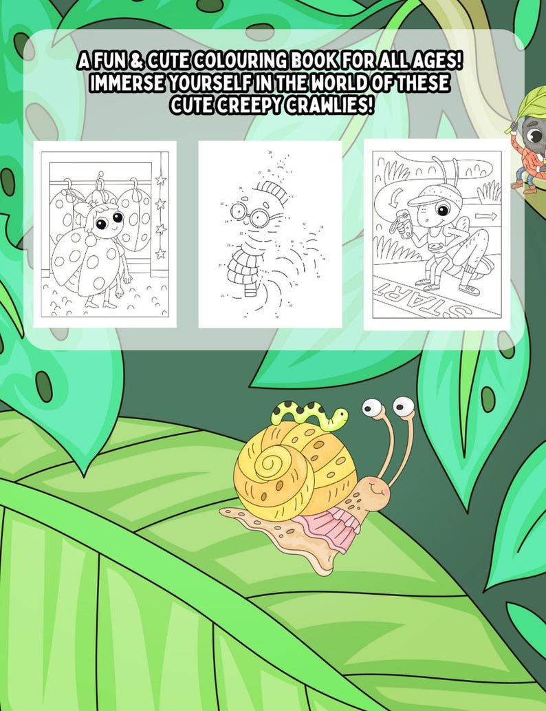 Creepy Crawly Cuties - Colouring Book & Dot-to-dot Activities - Etsy