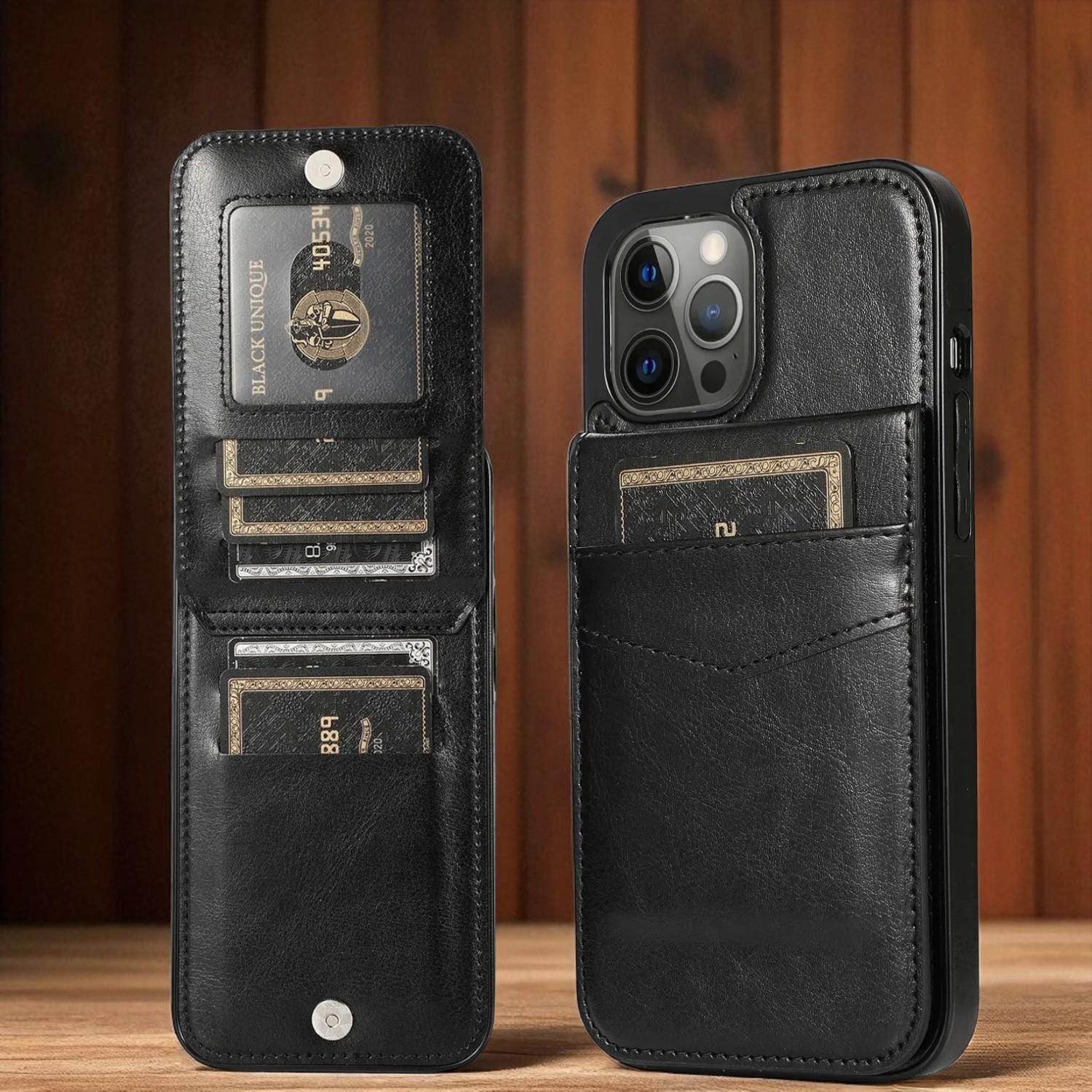 Leather Wallet iPhone Case: Multiple Card Slots, Flip Stand, Folio ...