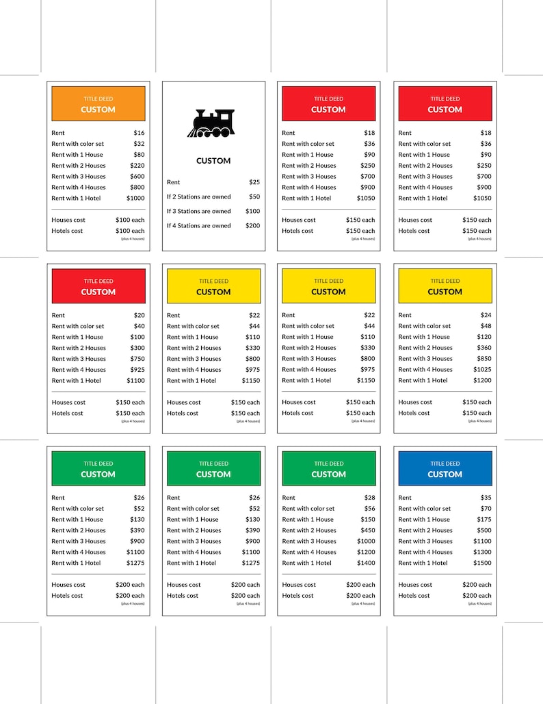 Monopoly Canva Editable Template, Blank Monopoly Board Template ...