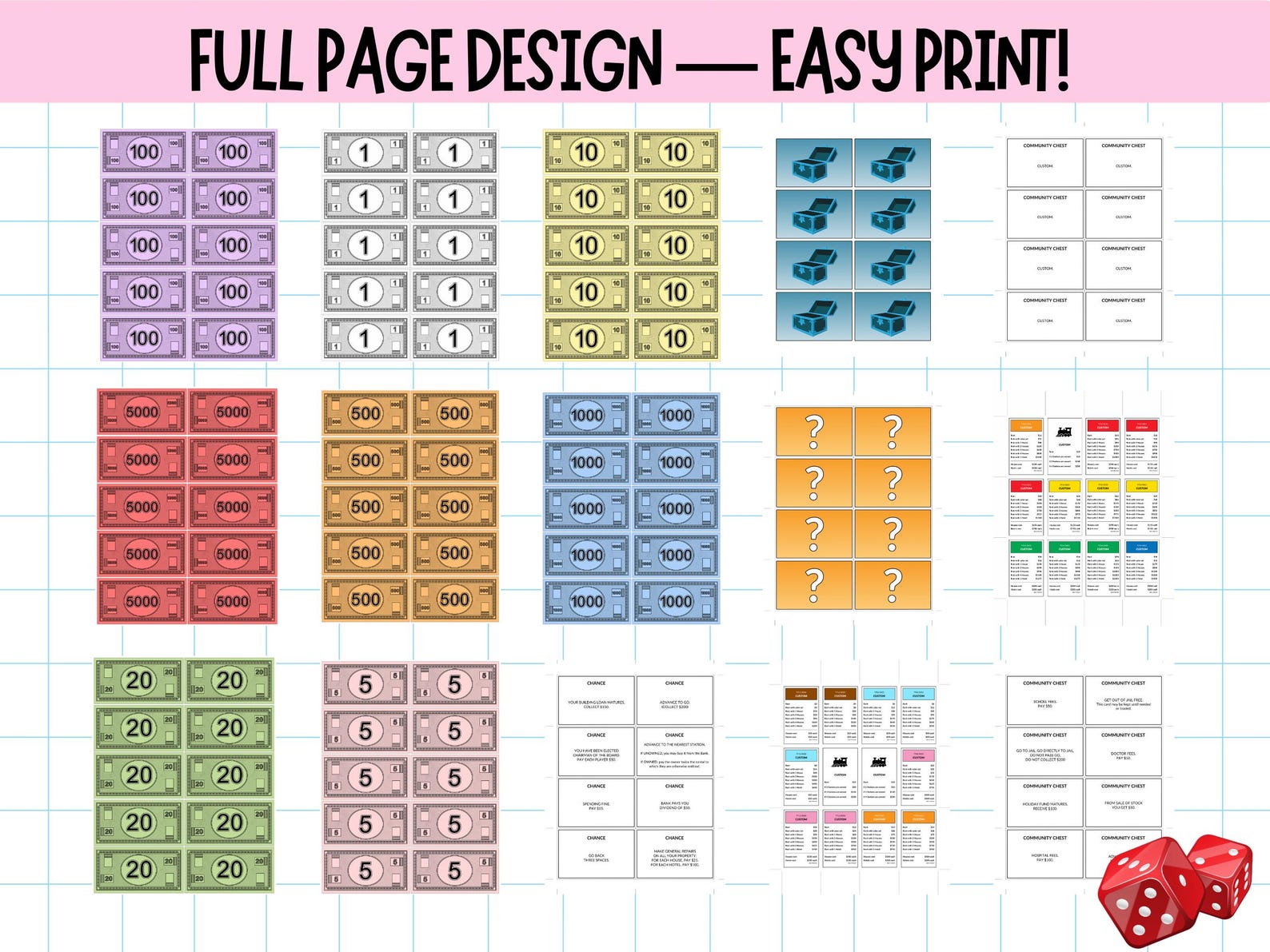 Monopoly Canva Editable Template, Blank Monopoly Board Template ...