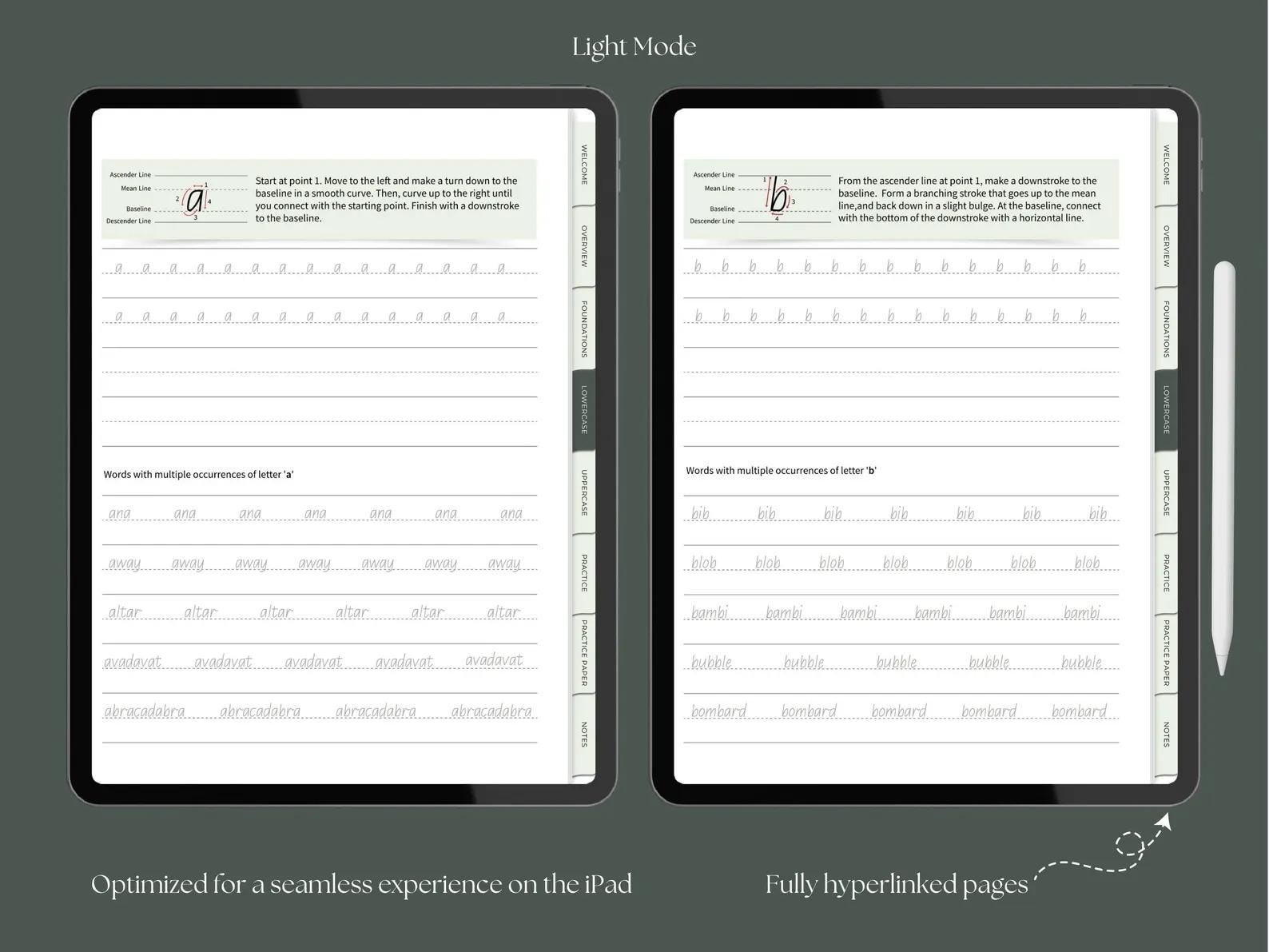 Italic Handwriting Workbook PDF | Monoline Italic Print to Cursive ...